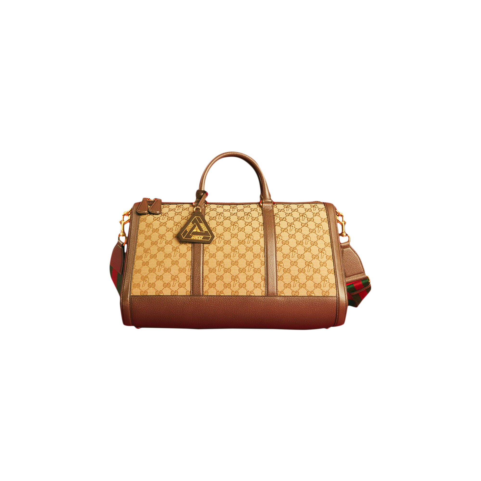 Gucci X Palace Triferg Canvas Gg-P Duffle Bag With Embossing - Tan