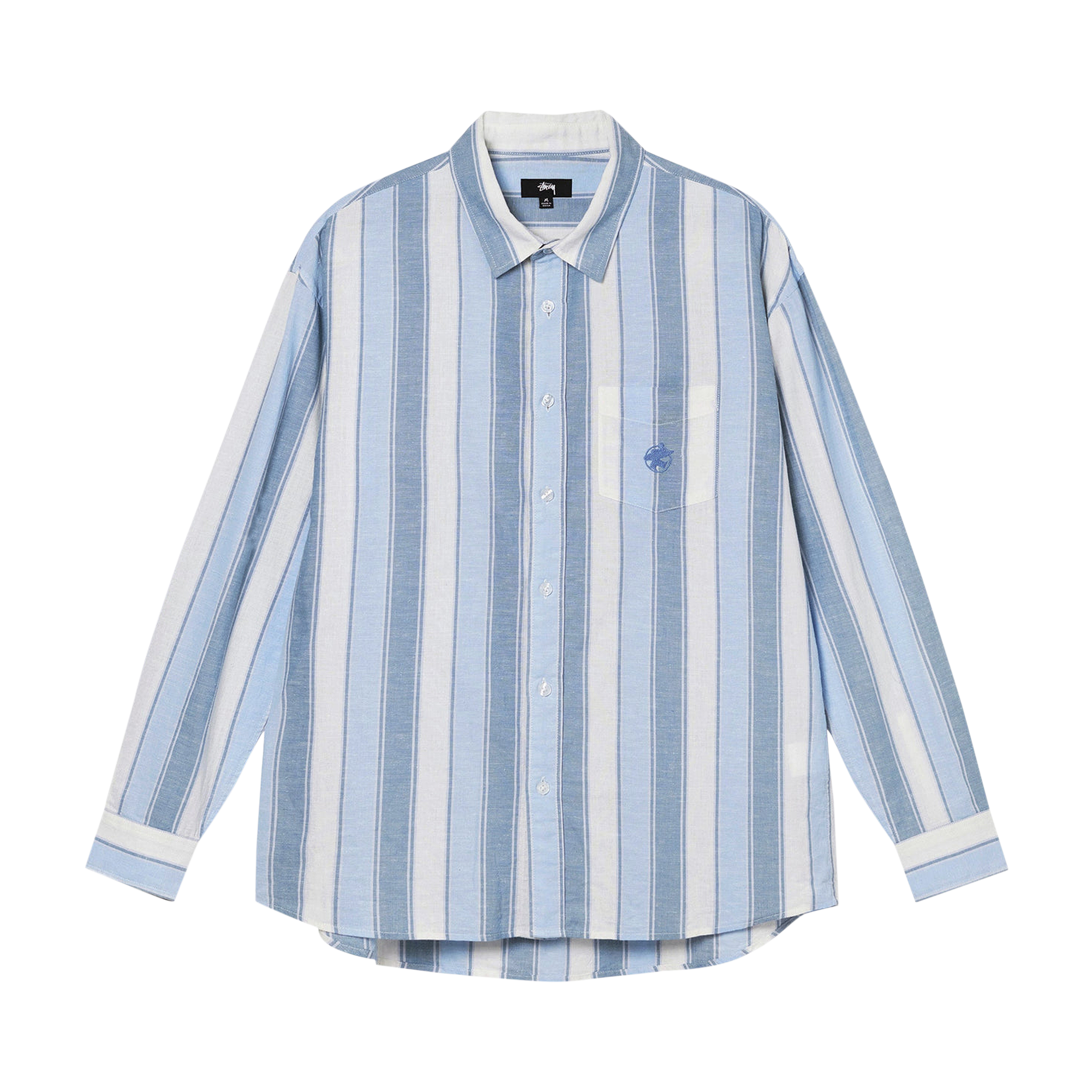 StÜssy Classic Striped Cotton Linen Shirt - White | Editorialist