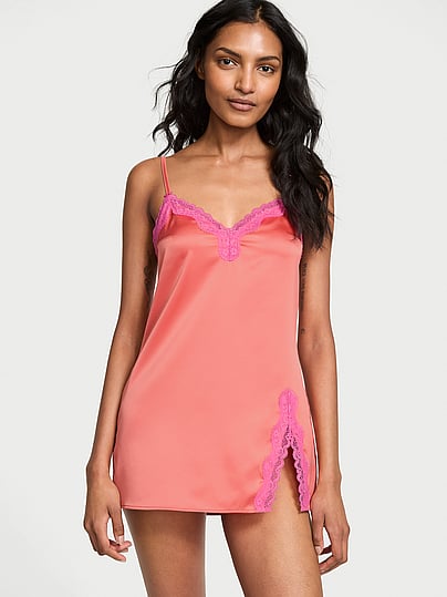 Victoria'S Secret Tease Satin Lace-Trim Mini Slip Dress In Beige - 40% Off | Editorialist Victoria'S Secret Tease Satin Lace-Trim Mini Slip Dress In Beige - 40% Off | Editorialist
