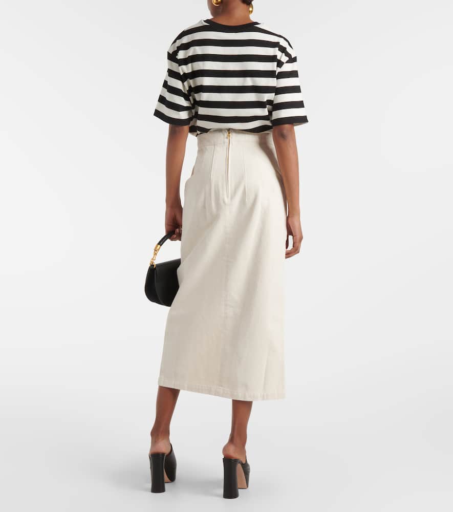 PATOU Patou High-Rise Denim Maxi Skirt