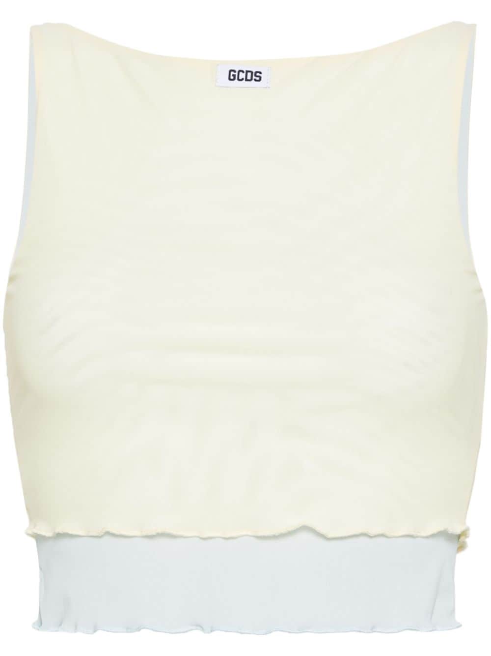 GCDS GCDS Logo-Patch Layered Mesh Top