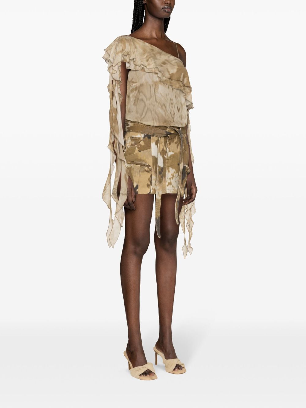 BLUMARINE Abstract-Print Semi-Sheer Blouse