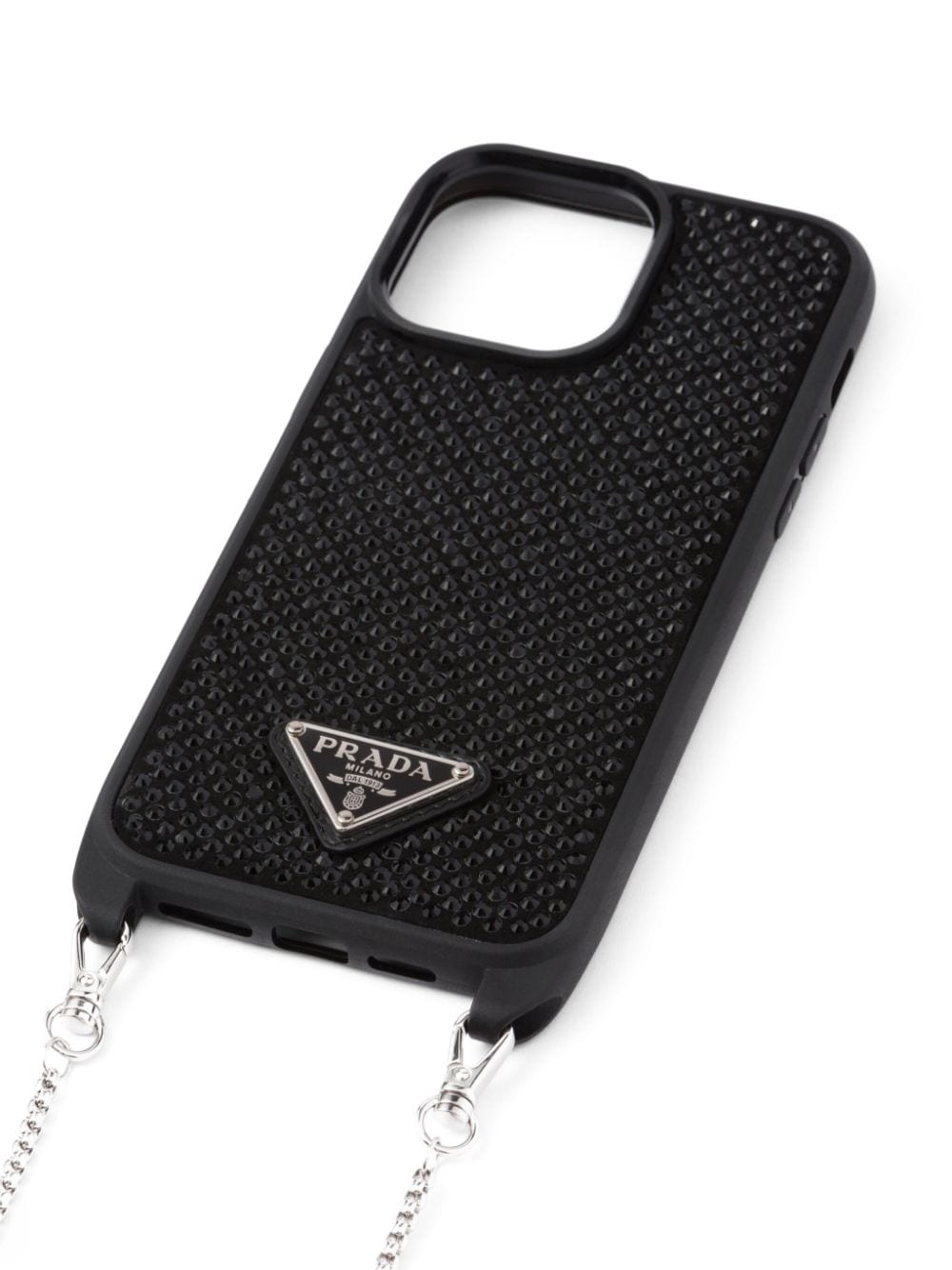 PRADA iPhone 14 Pro用カバー ブラック チェーン付き Prada Crystal-Embellished Iphone 14 Pro Max Case - Pink | Editorialist