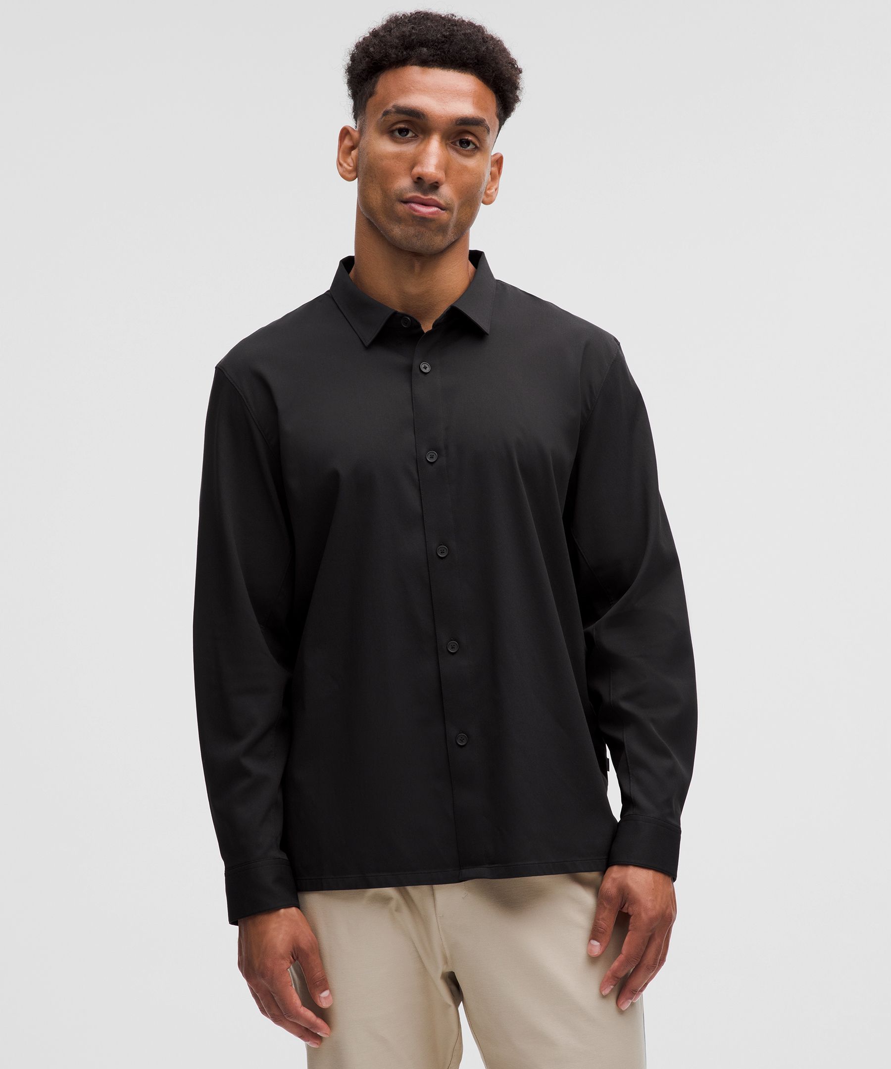 Lululemon Relaxed-Fit Long-Sleeve Button-Up In Black - 54% Off | Editorialist Lululemon Relaxed-Fit Long-Sleeve Button-Up In Black - 54% Off | Editorialist