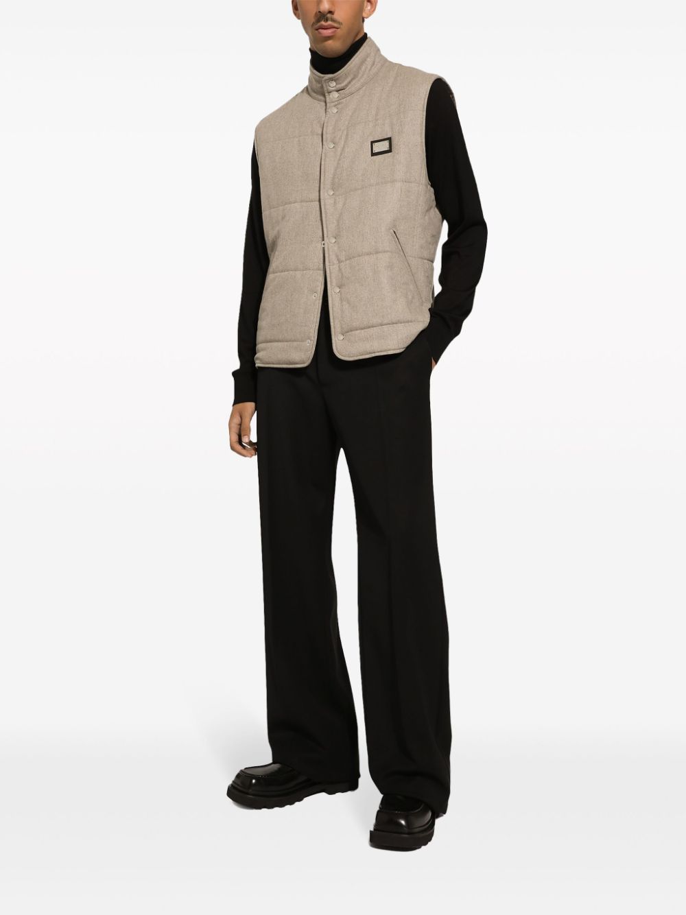 DOLCE & GABBANA Dolce & Gabbana Logo-Plaque Cashmere-Blend Gilet