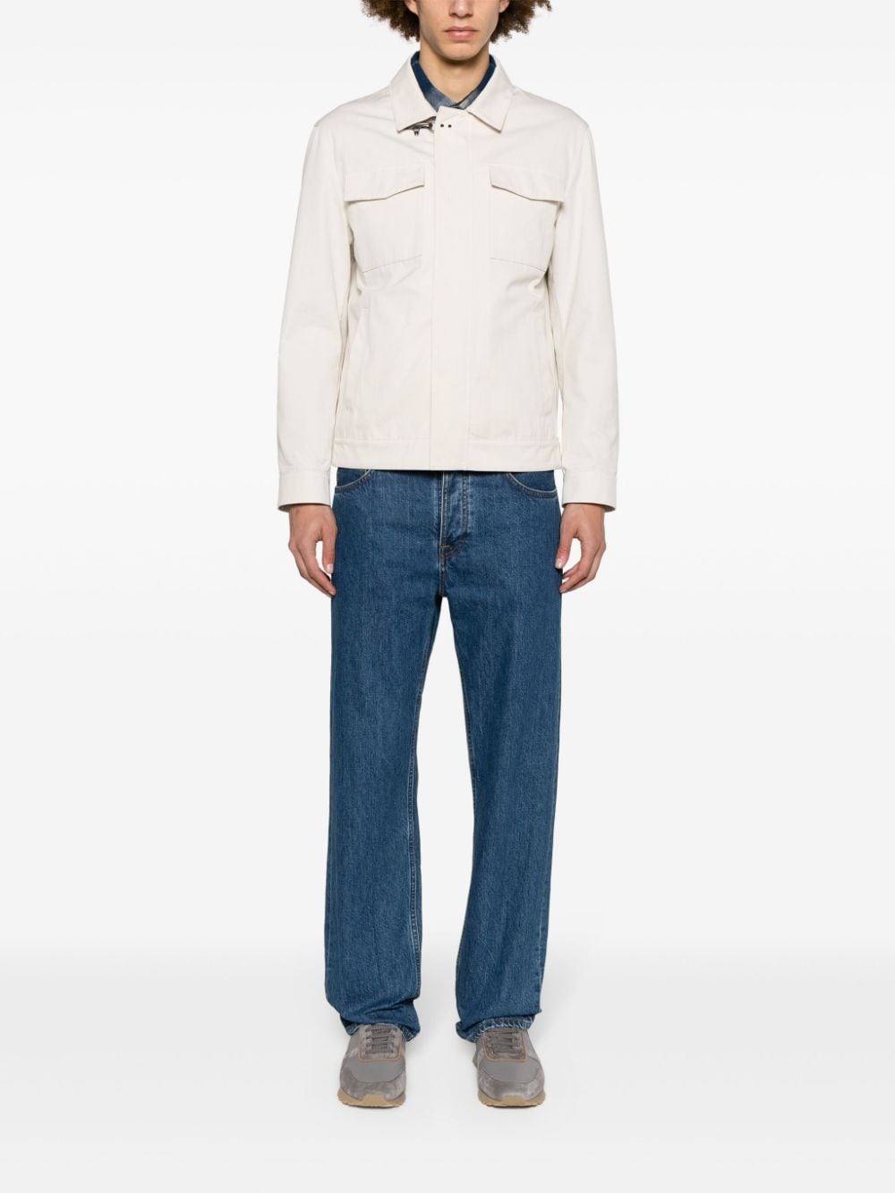 FAY Fay Gancini Buckle Cotton Trucker Jacket