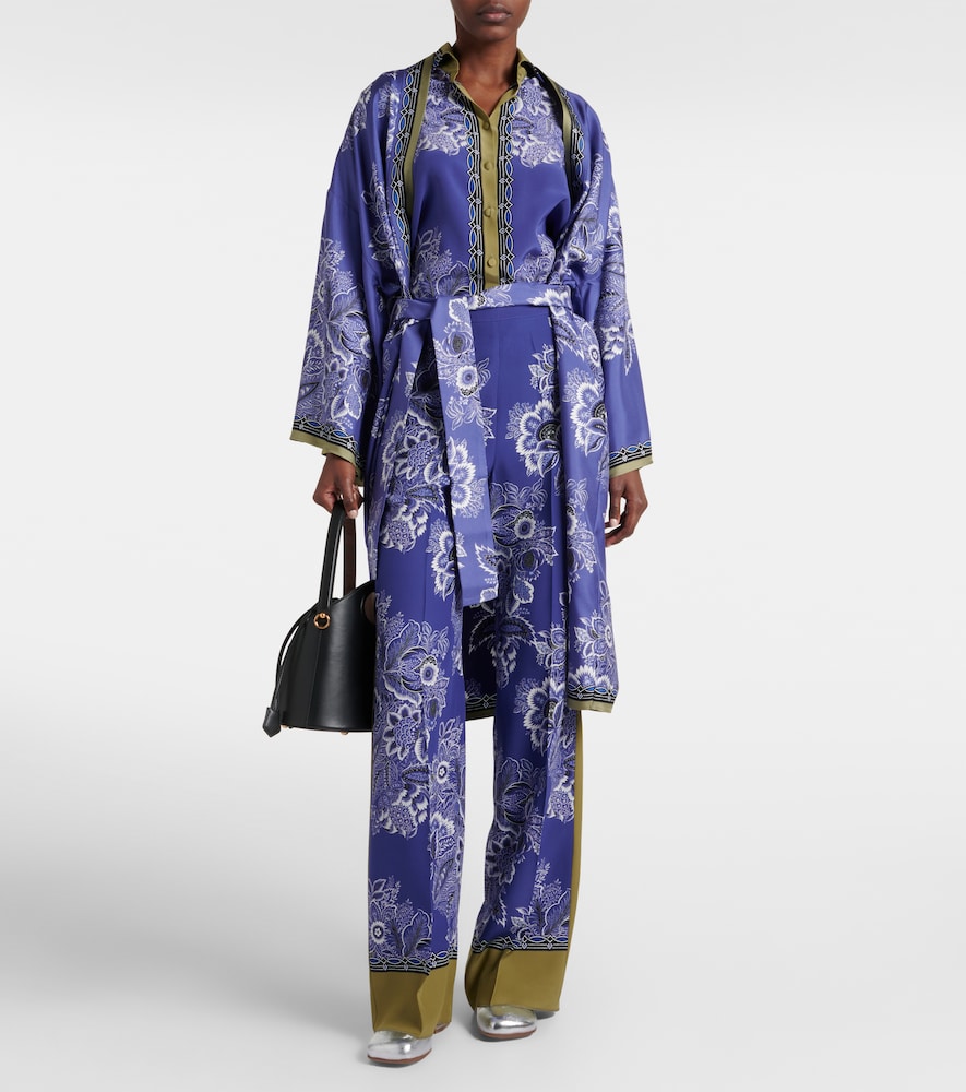 ETRO Etro Paisley High-Rise Silk Wide-Leg Pants