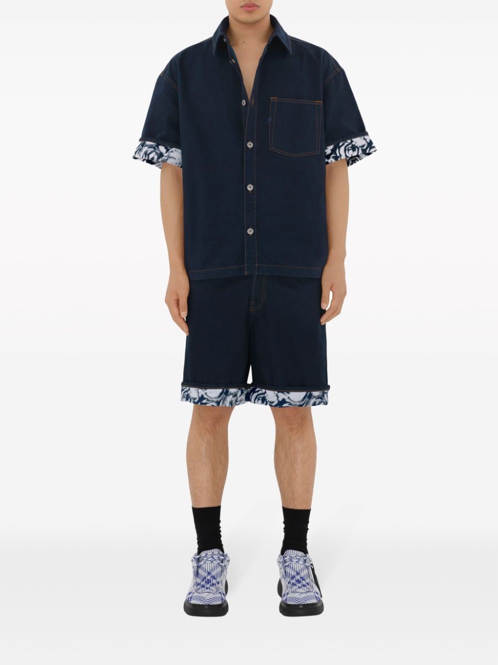 BURBERRY Heavyweight Denim Turn-Up Shorts