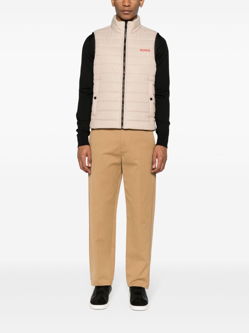 HUGO HUGO logo-print quilted gilet