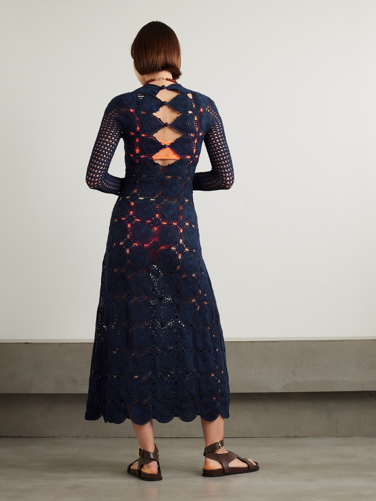 Escvdo Net Sustain Jules Crocheted Cotton Maxi Dress In Blue - 60% Off |  Editorialist