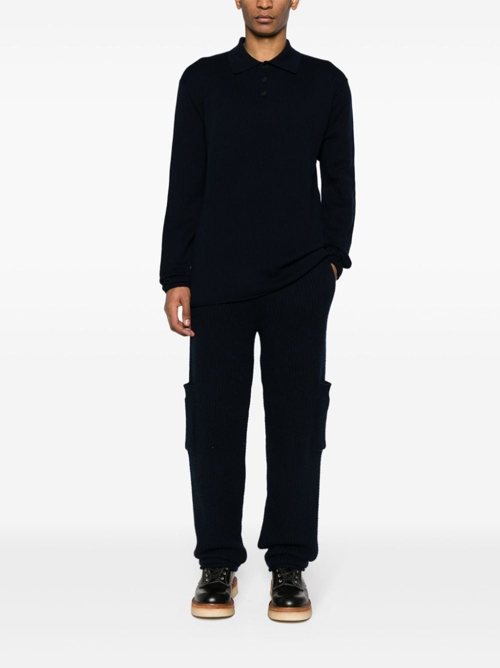 ALANUI Ribbed Knit Polo Top