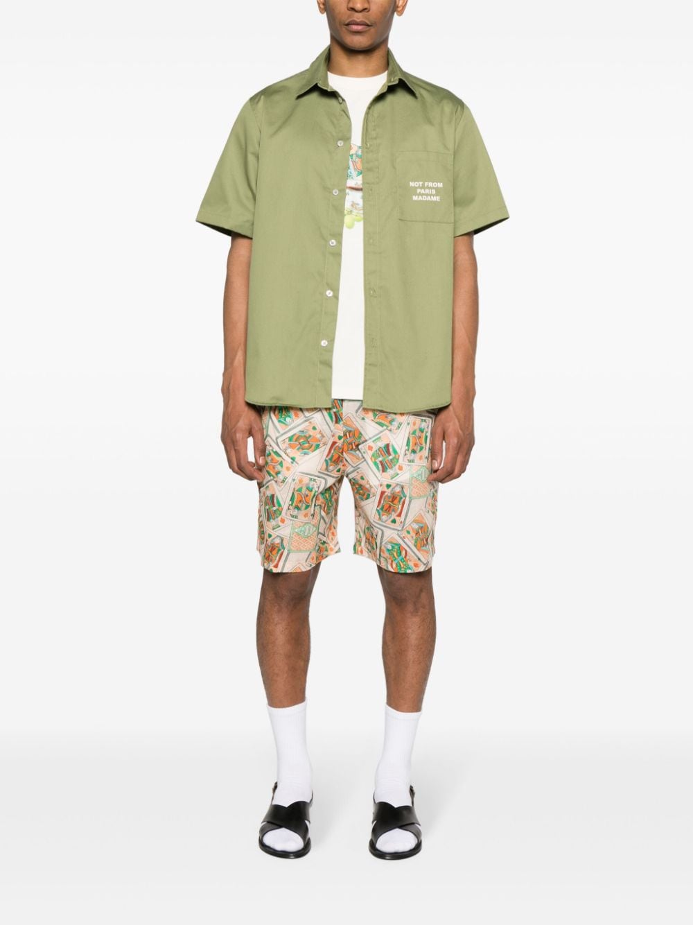 DROLE DE MONSIEUR Drôle De Monsieur Linen Blend Shorts
