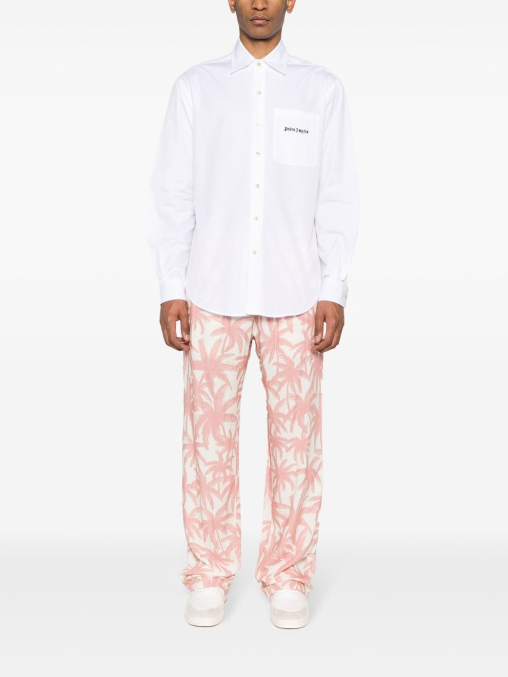 PALM ANGELS Palms-Print Wide-Leg Trousers