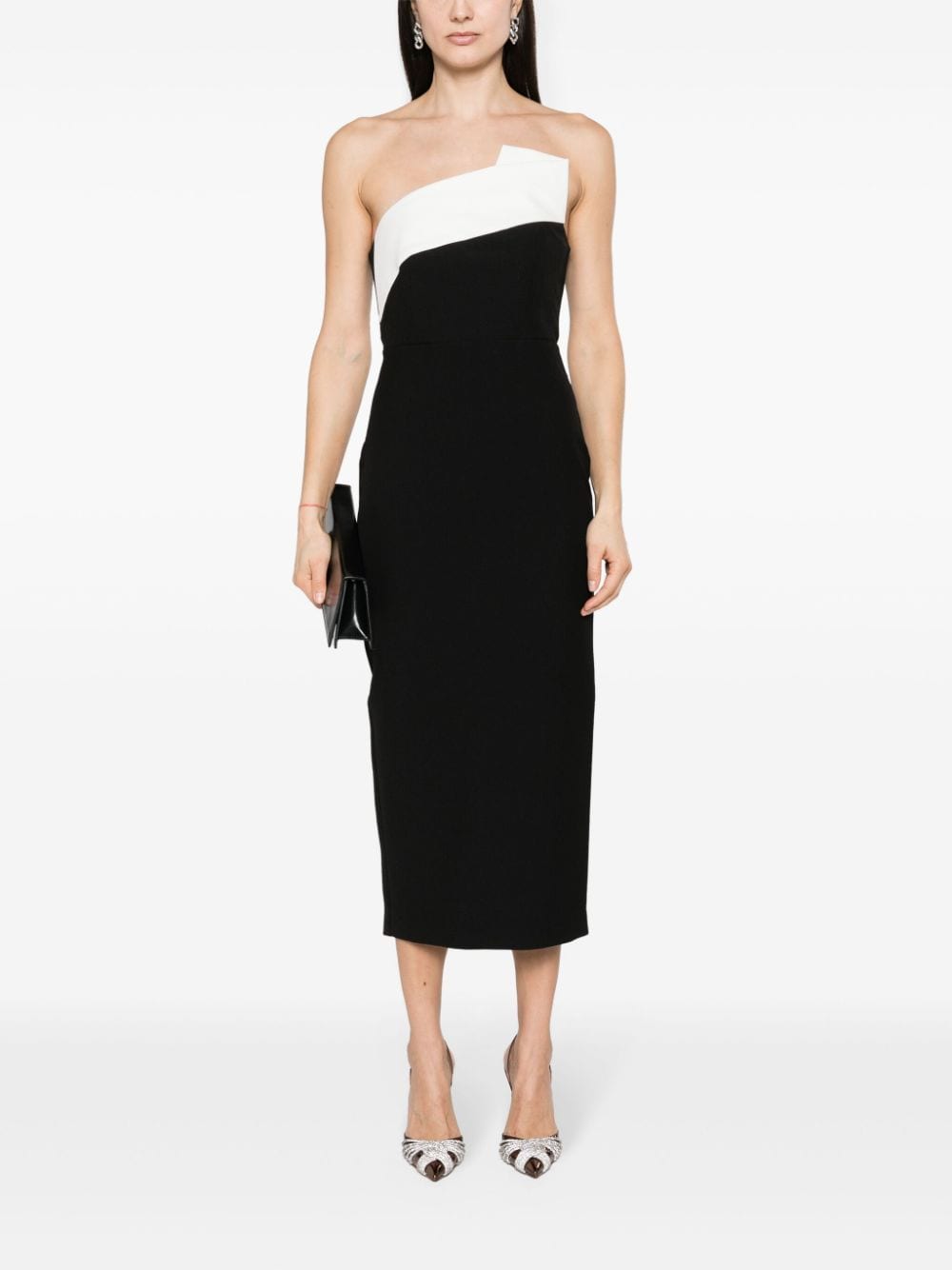 ROLAND MOURET Roland Mouret Draped Crepe Midi Dress