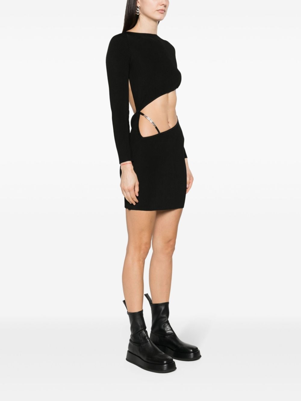 GCDS GCDS Asymmetric Fine-Ribbed Minidress
