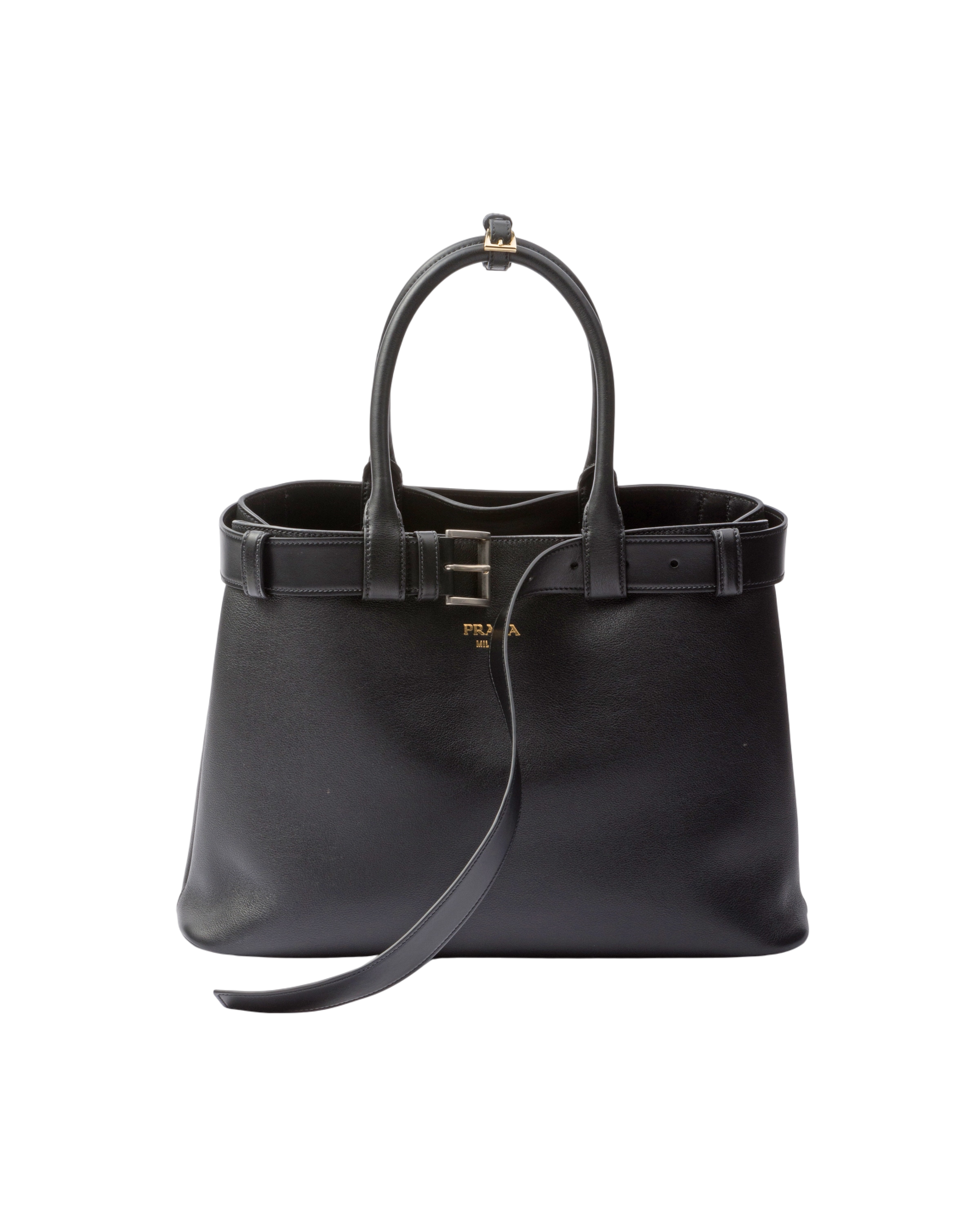 PRADA Prada Buckle Leather Handbag