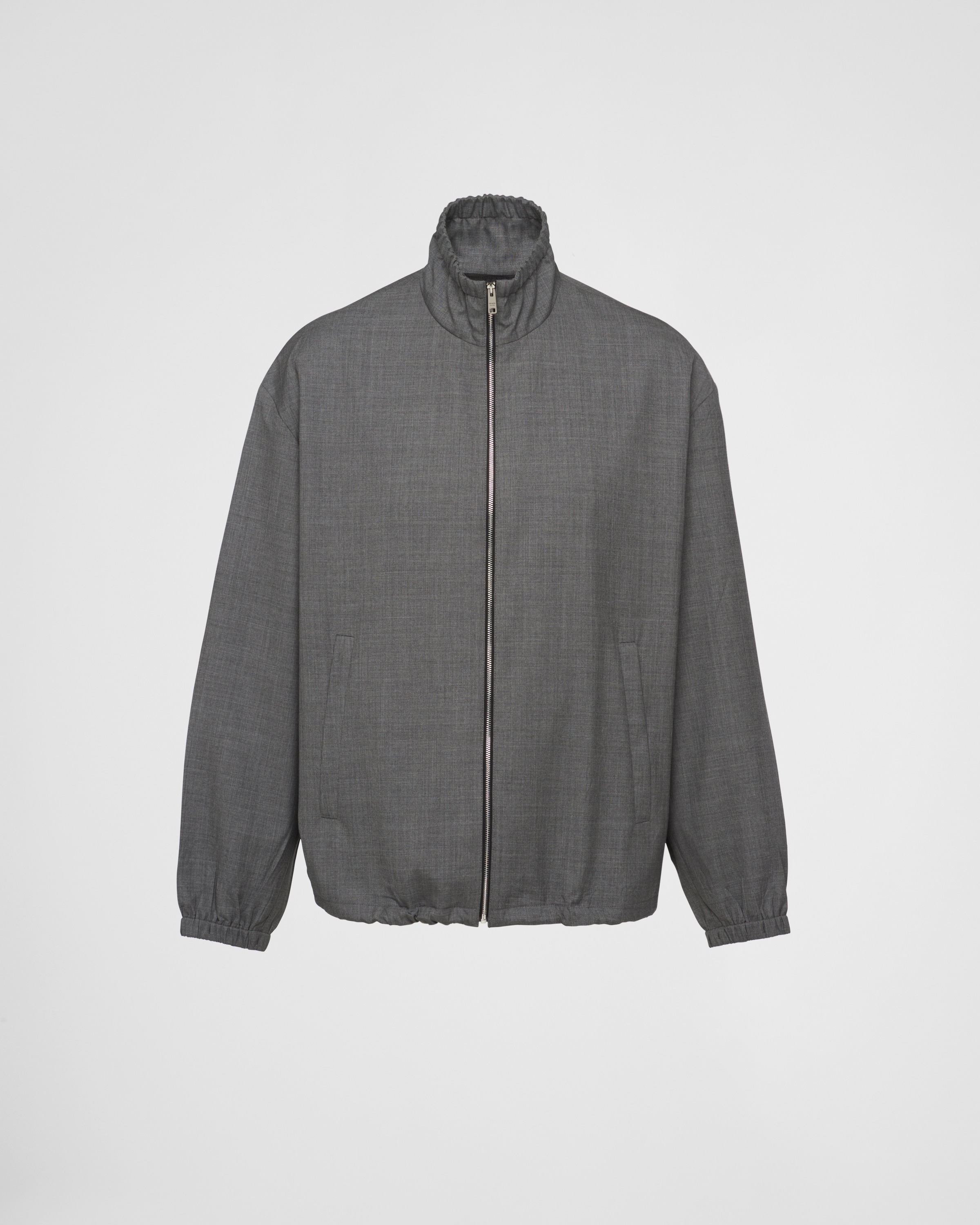 Prada Wool Blouson Jacket - Grey | Editorialist