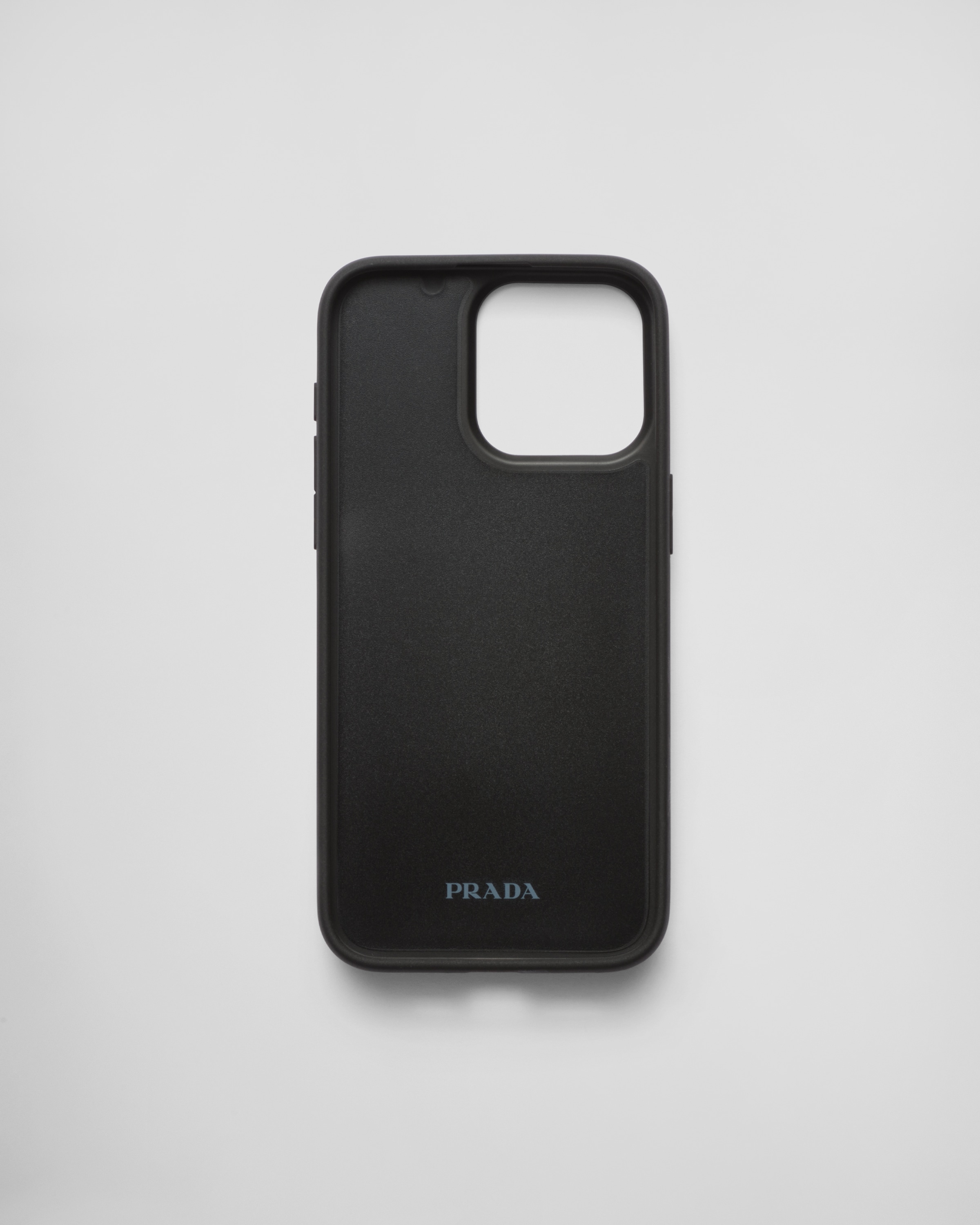 Prada Saffiano Leather Cover For Iphone 15 Pro Max - Black