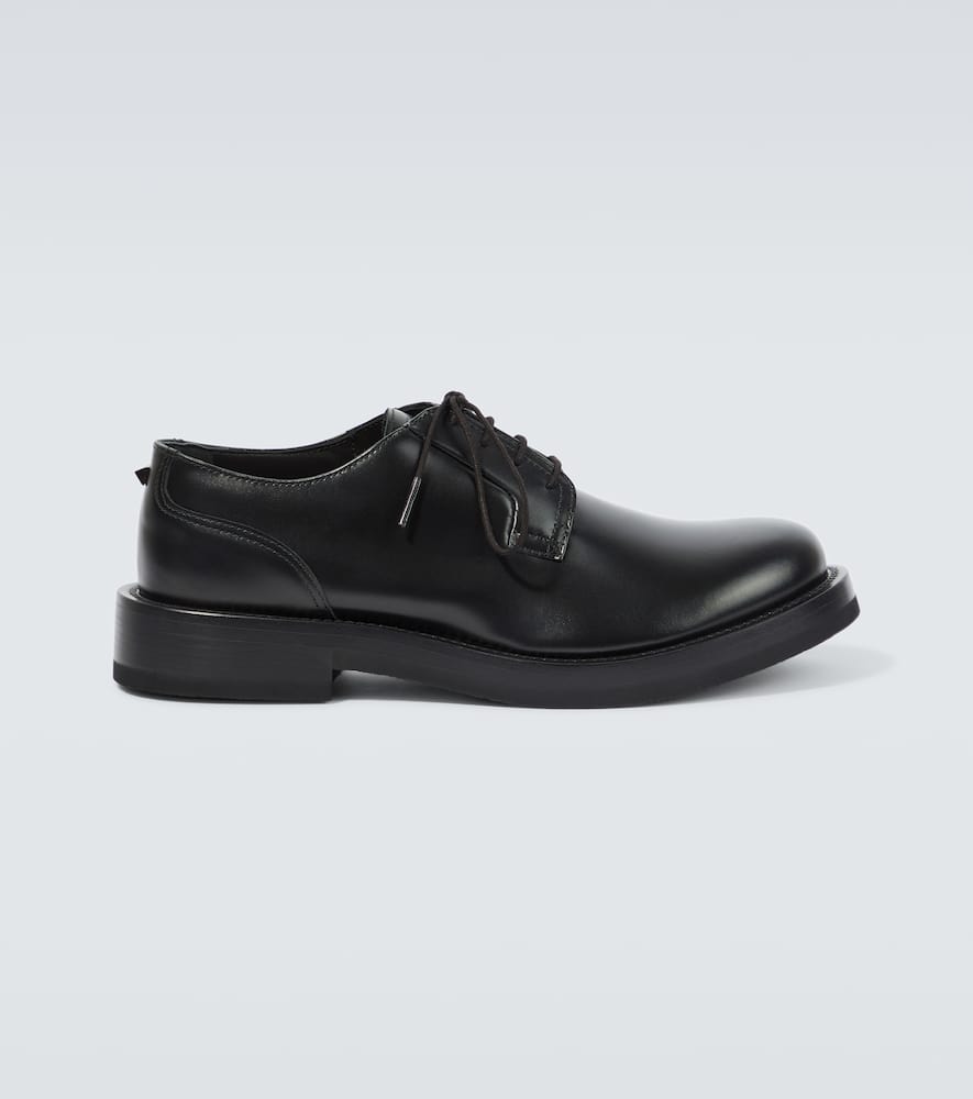 Stefano Ricci Derby Brogue Shoes In Calfskin Leather In Black 60