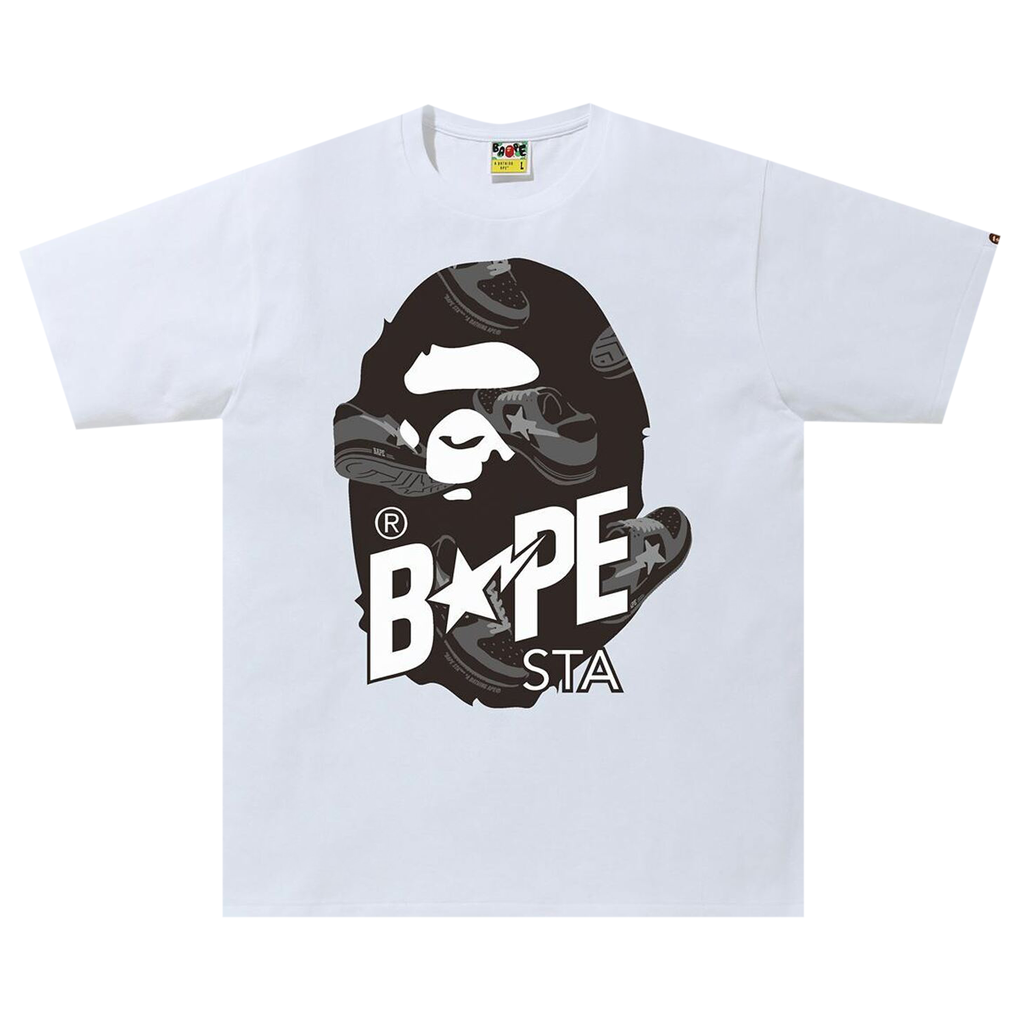 A Bathing Ape Ape Crossbone Long Sleeve Tee Shirt - White 