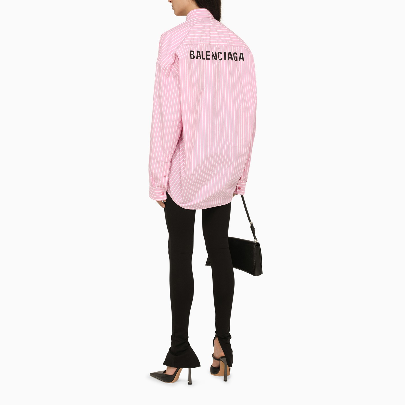 Balenciaga Striped Oversize Shirt - Pink | Editorialist