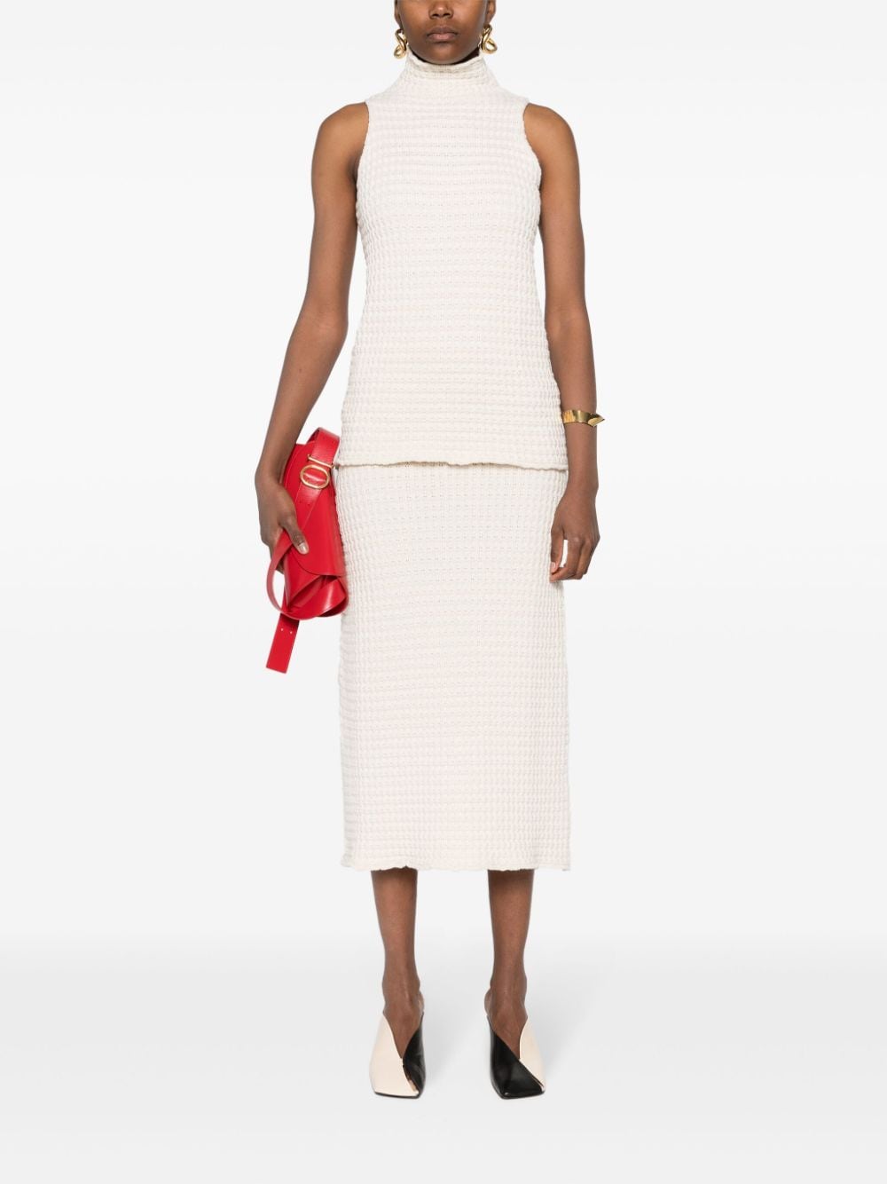 JIL SANDER Jil Sander Waffle-Knit Midi Skirt