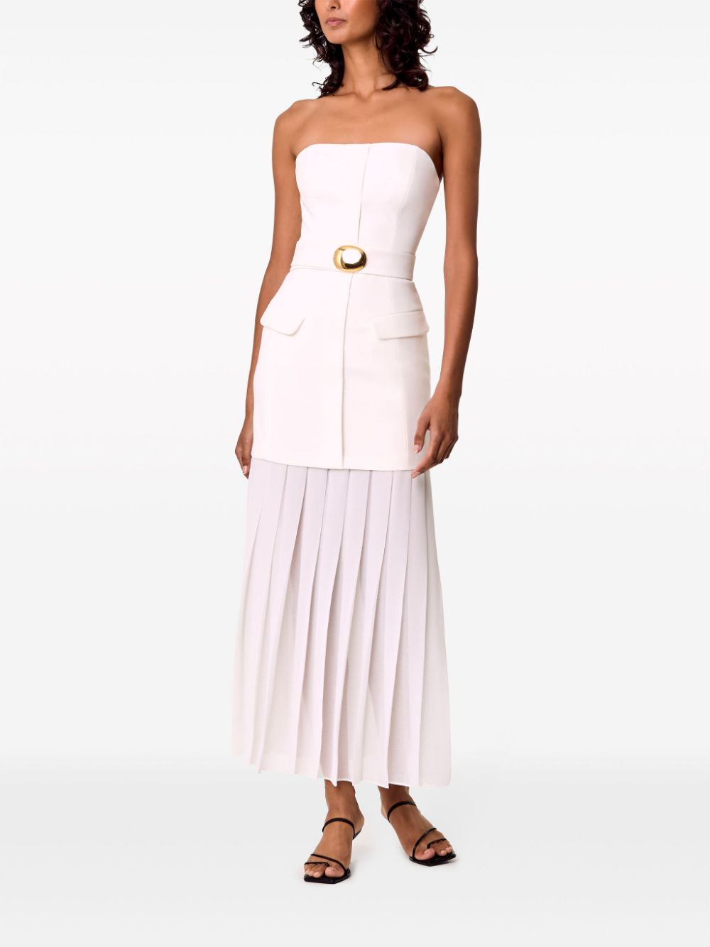 nicholas reagan midi dress A.L.C. Reagan Satin Pleated Midi Dress in Deep Plum, Size 4
