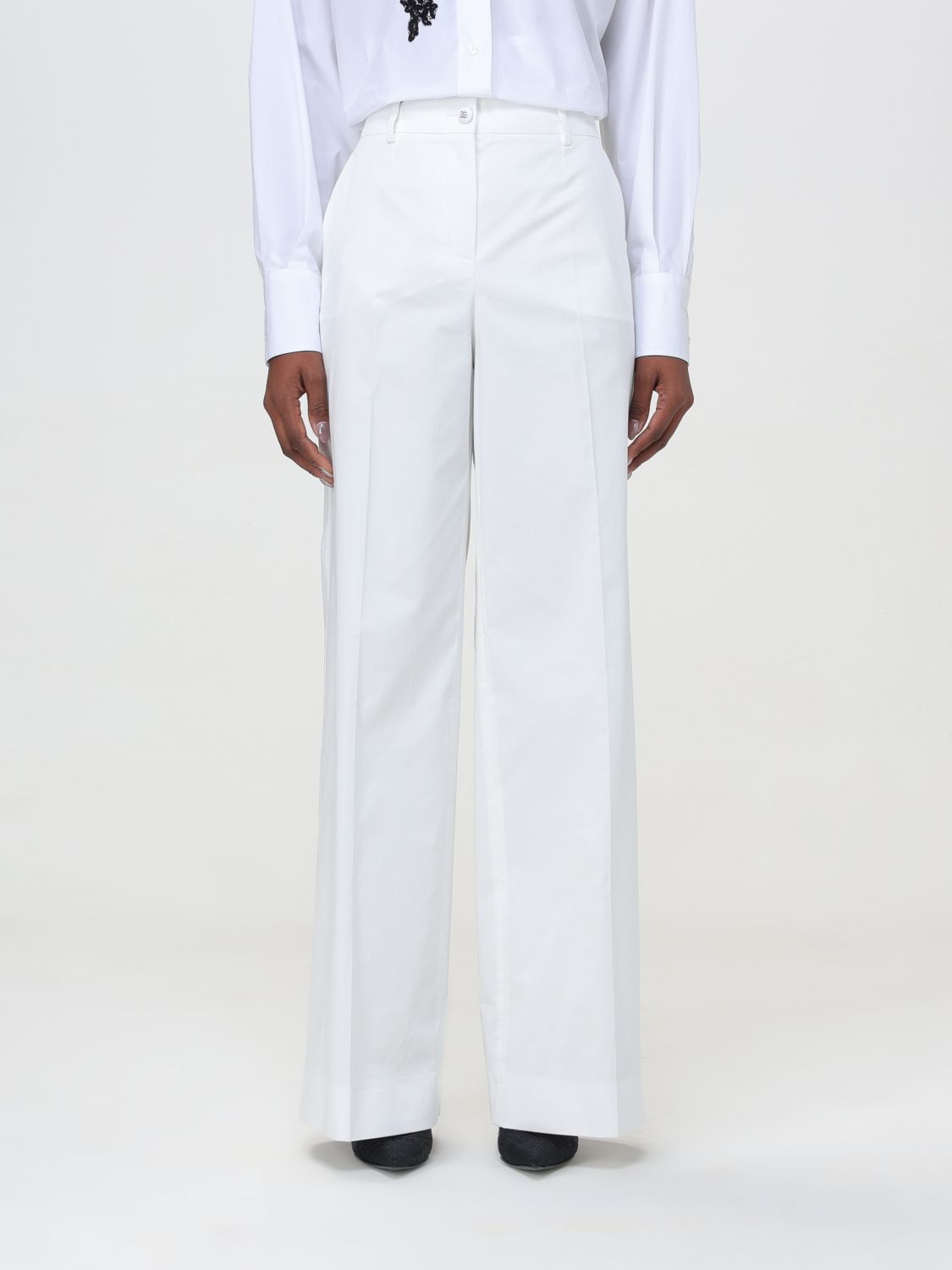 Max Mara Studio Straight-Line Trousers In White - 33% Off