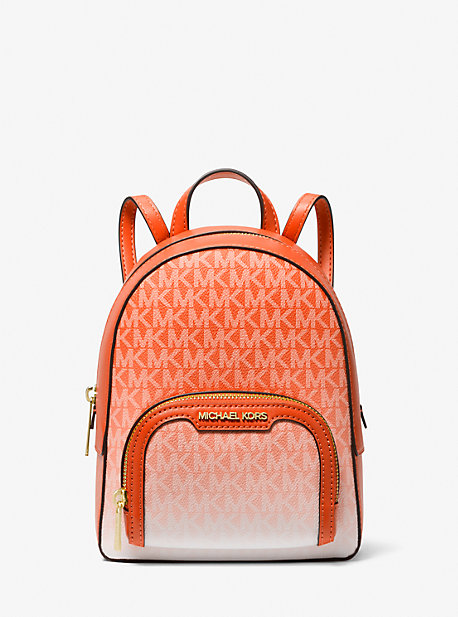 Michael Kors backpack purse - Orange Rhea Extra-Small Printed Signature Logo Backpack in POP  main image 4