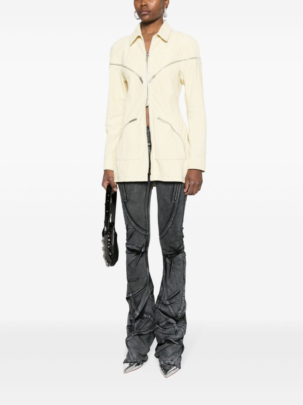 GCDS GCDS All-Around-Zip Suede Jacket