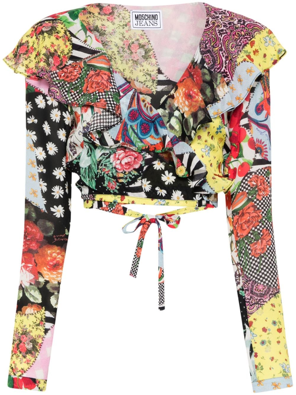 MOSCHINO Abstract-Pattern Print Wrap Top