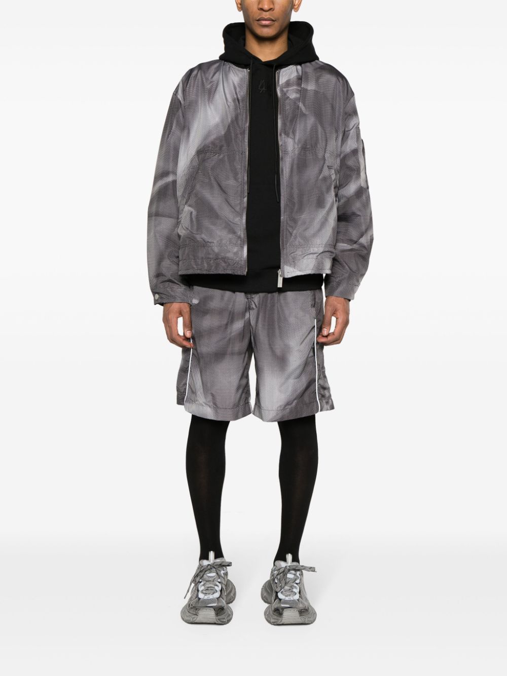 44 LABEL GROUP 44 LABEL GROUP Crinkle Graphic-Print Bomber Jacket