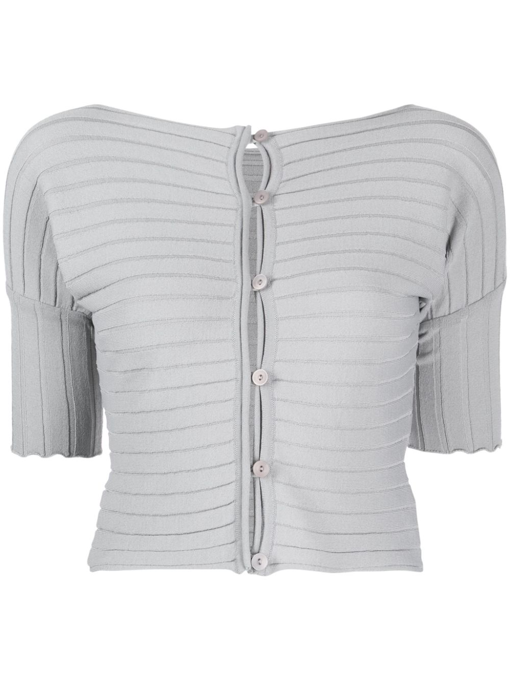 Ribbed Button-up Shirt