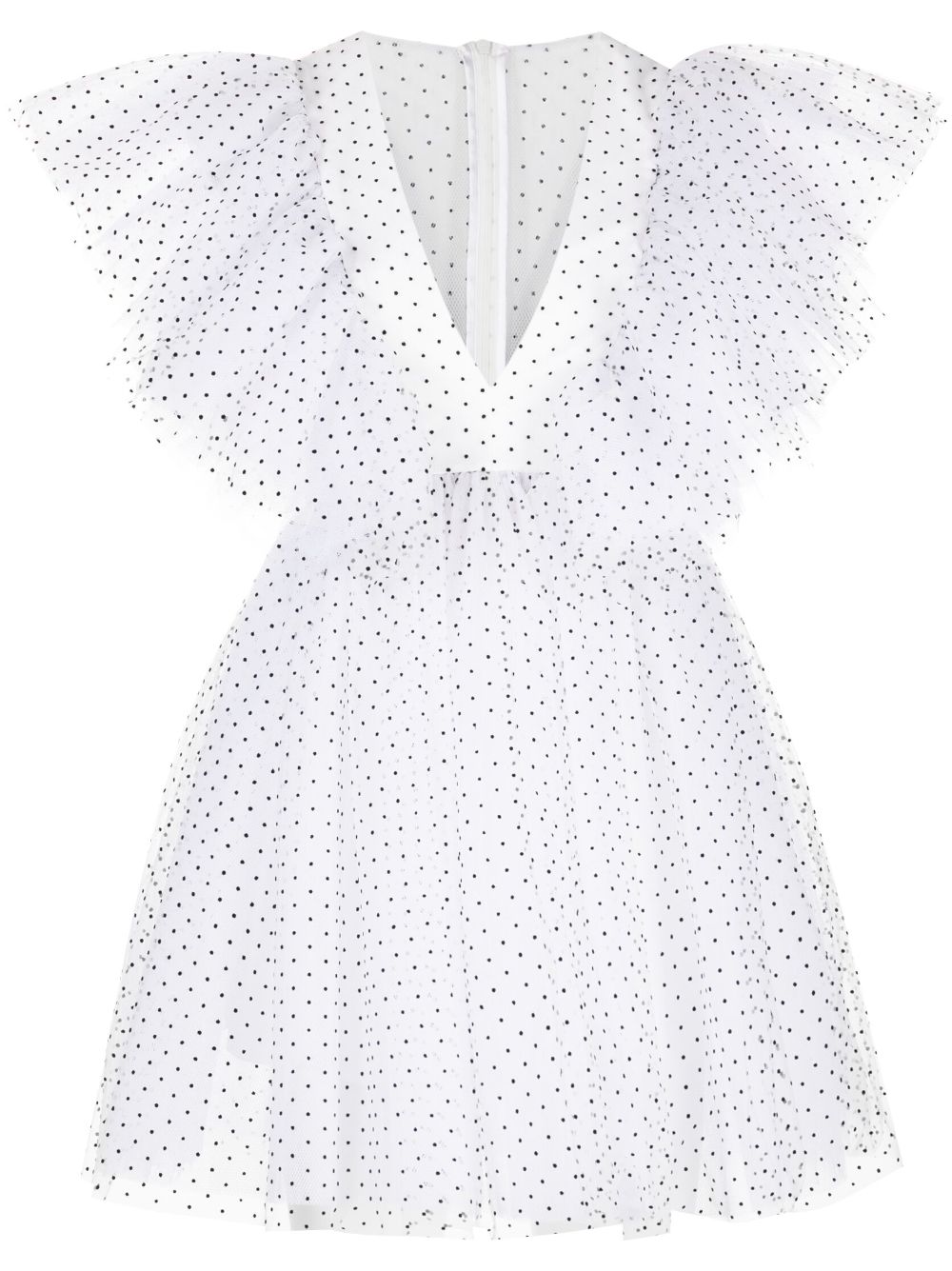 MACGRAW Macgraw Tabetha Micro-Dot Print Flared Dress