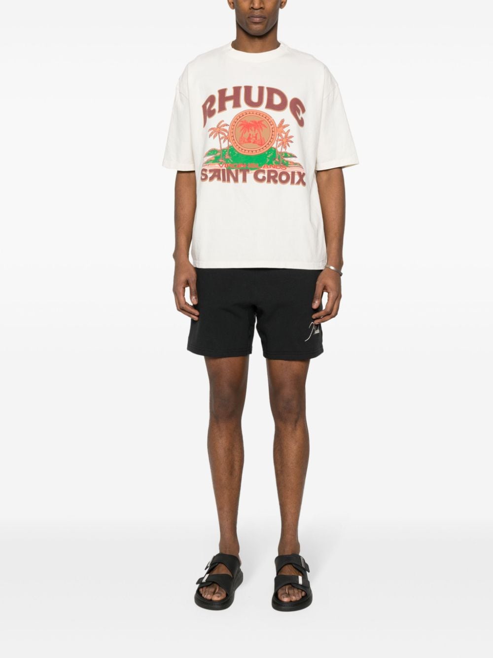 RHUDE RHUDE Logo-Embroidered Piqué Shorts