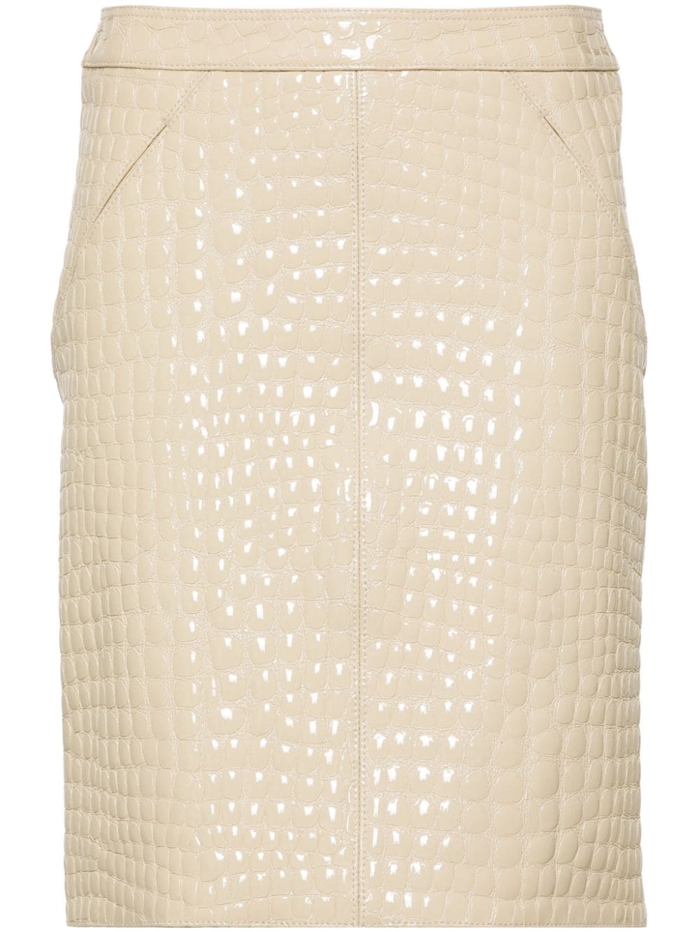 TOM FORD TOM FORD Patent Crocodile-Embossed Mini Skirt
