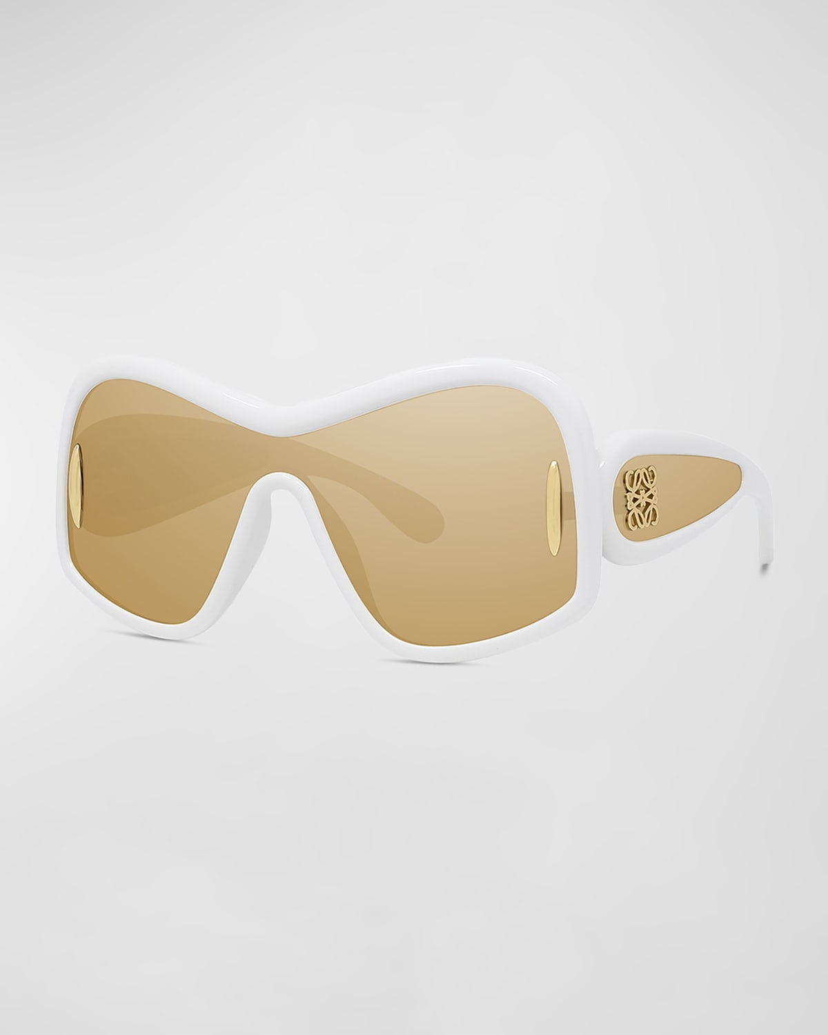 Loewe Anagram Mirrored Shield Sunglasses - Ivory | Editorialist