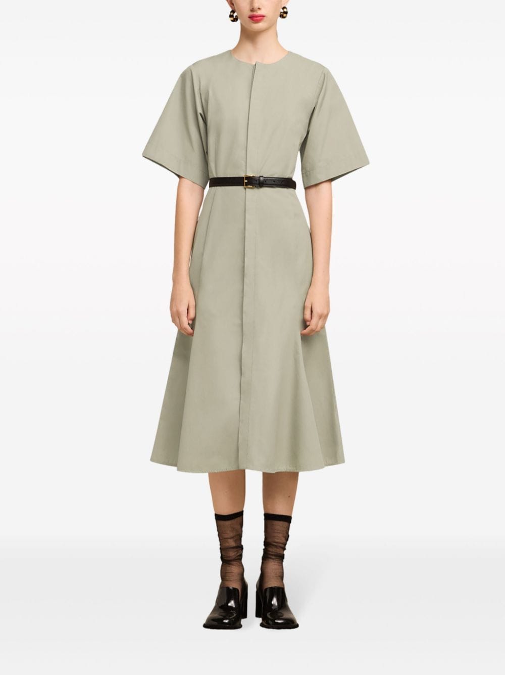 AMI AMI Paris short-sleeve cotton midi dress
