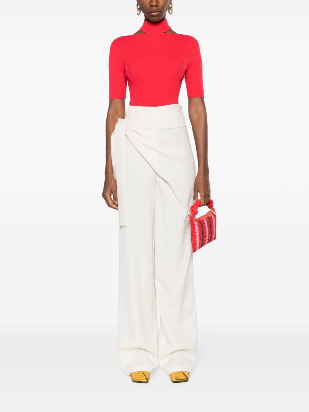 CULT GAIA Cult Gaia Brianna Ribbed Knitted Top
