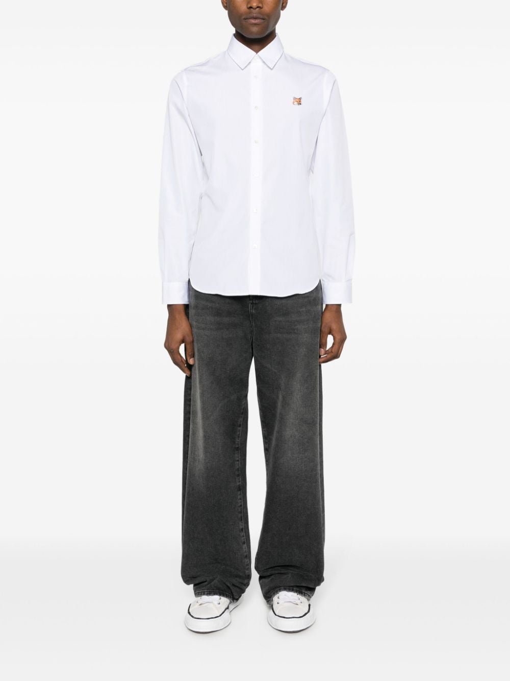 MAISON KITSUNÉ fox-patch cotton shirt
