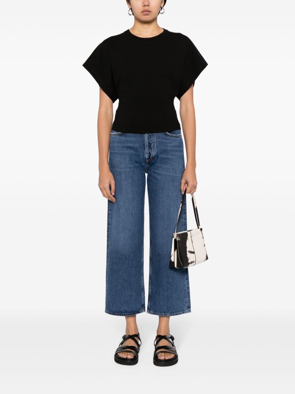 AGOLDE AGOLDE Ren High-Rise Cropped Wide Leg Jeans