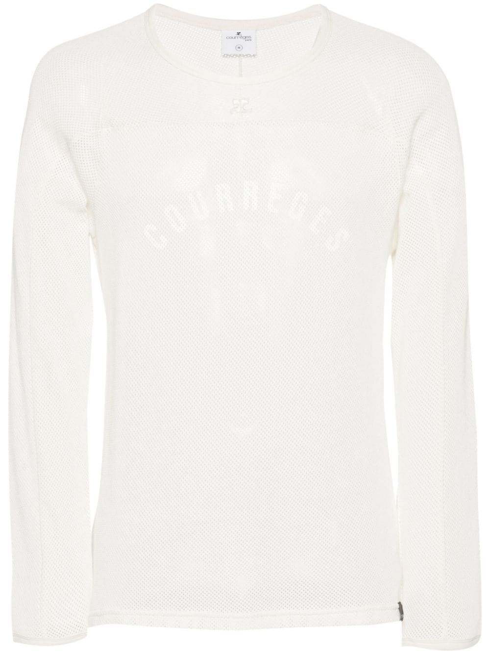 COURREGES Courrèges Logo-Print Mesh T-Shirt