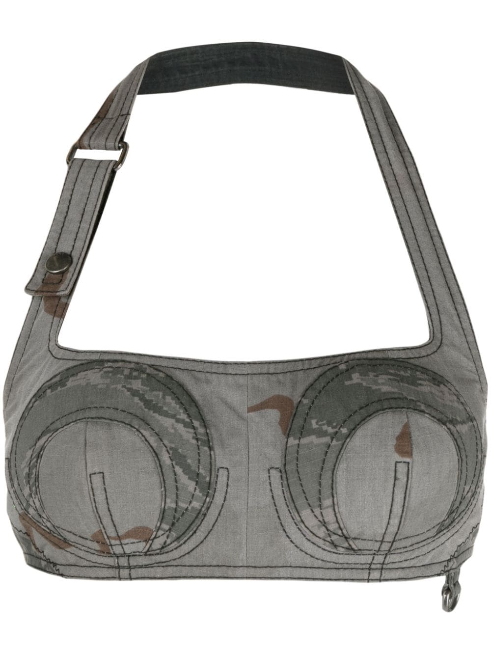 MARINE SERRE Marine Serre Regenerated Camouflage-Print Bustier Top