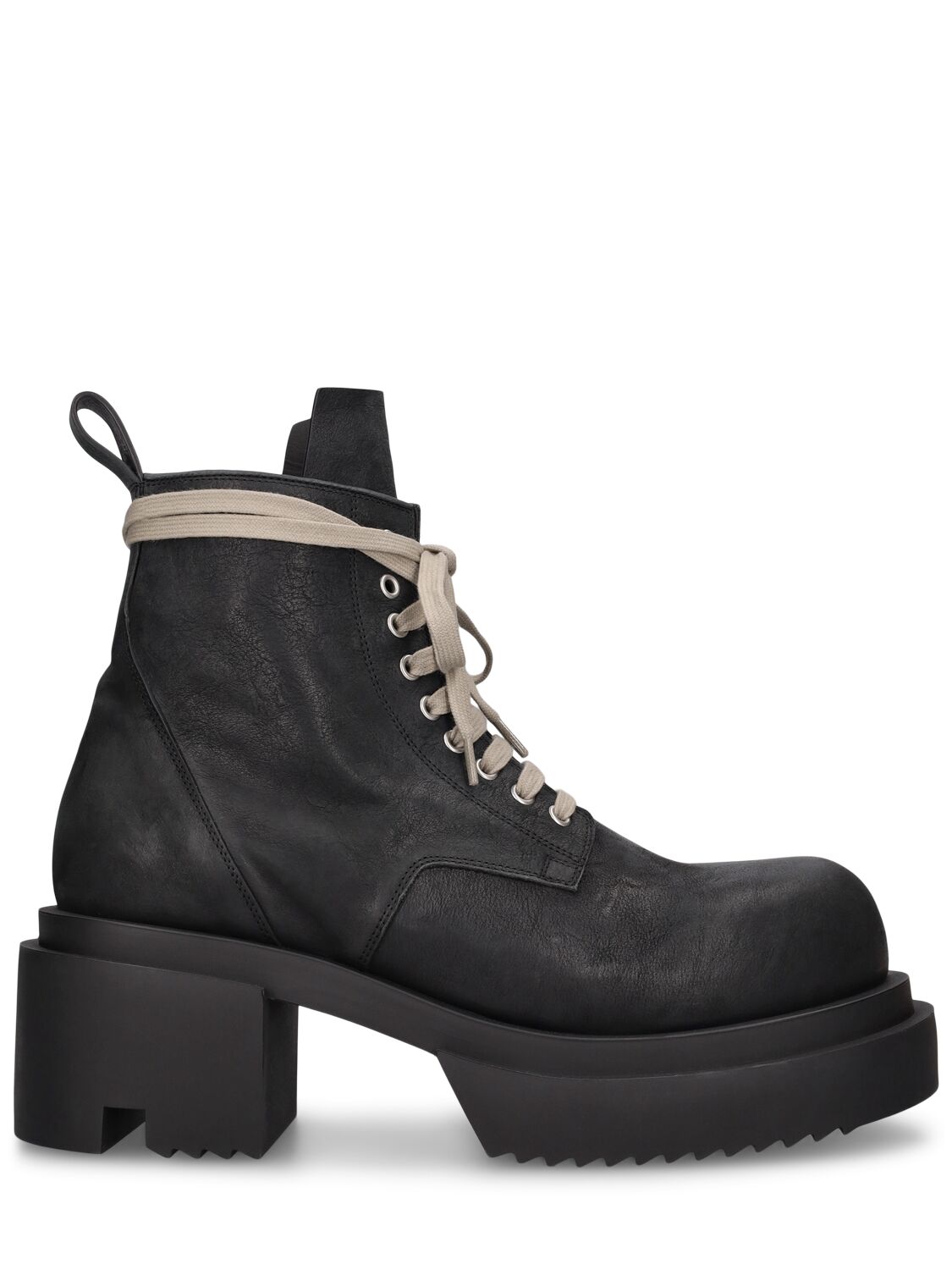 Rick Owens Low Army Bogun Leather Boots - Black | Editorialist