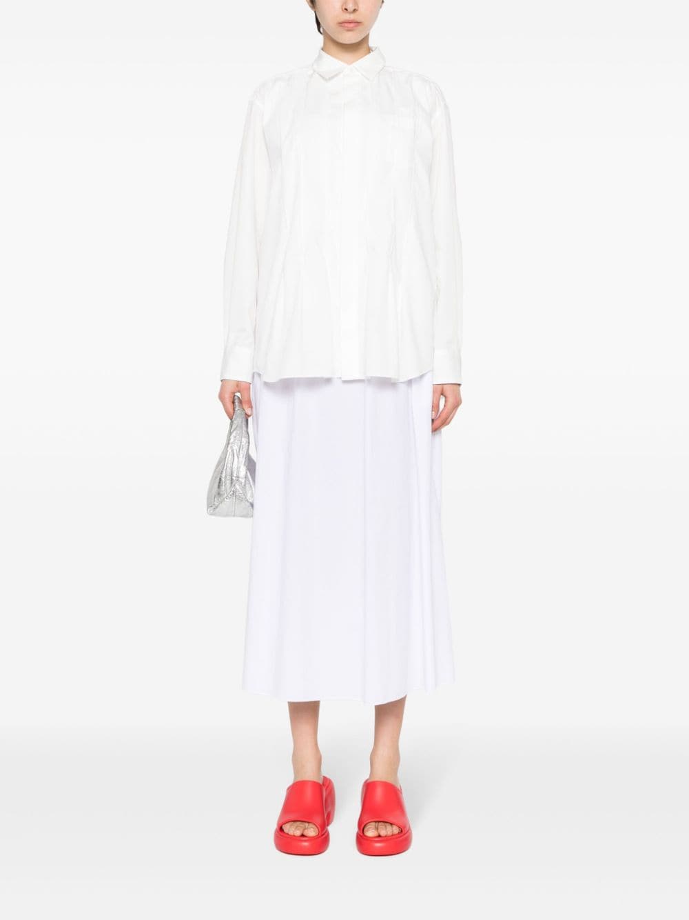 SACAI sacai Pleat-Detail Poplin Shirt