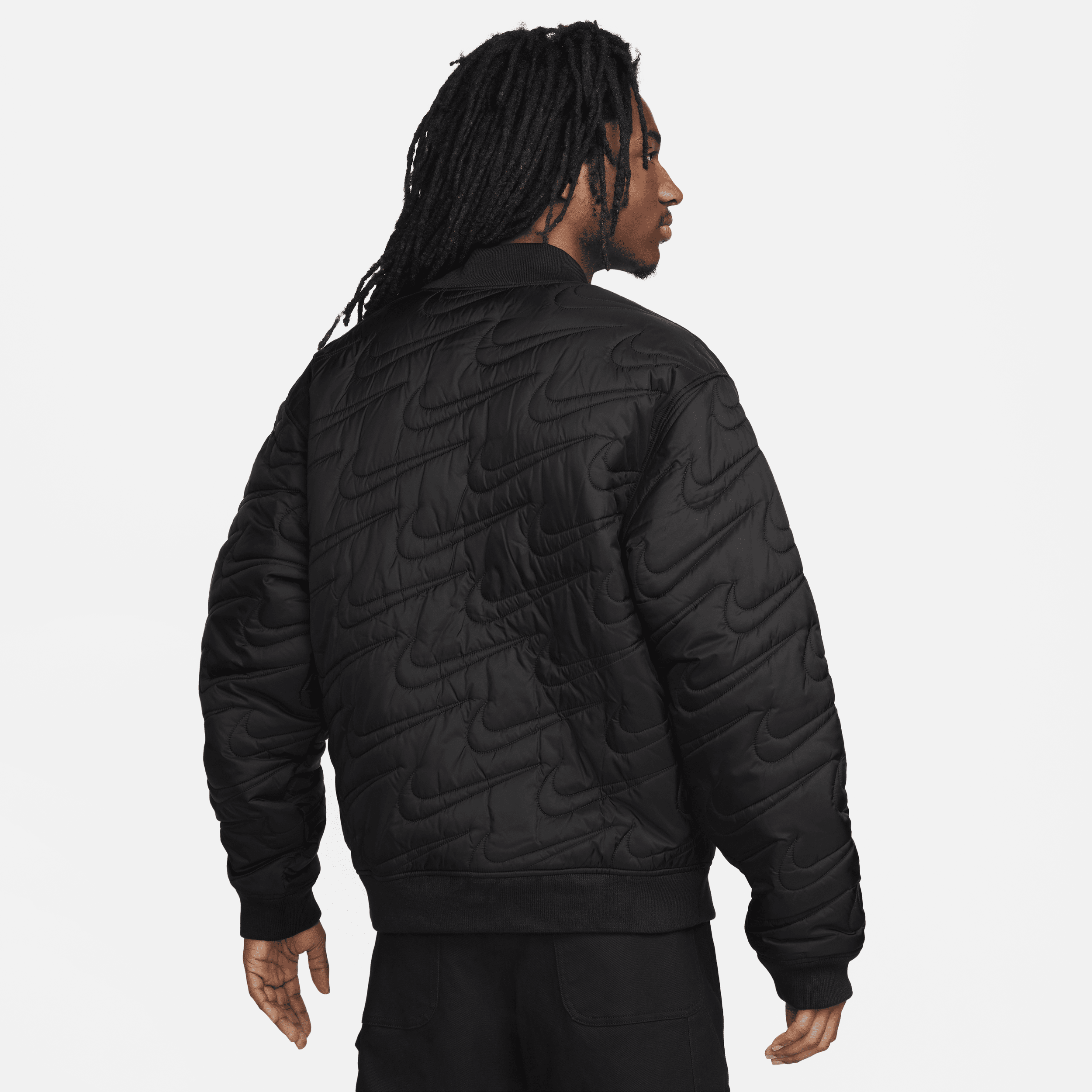 mens nike quilted bomber jacket