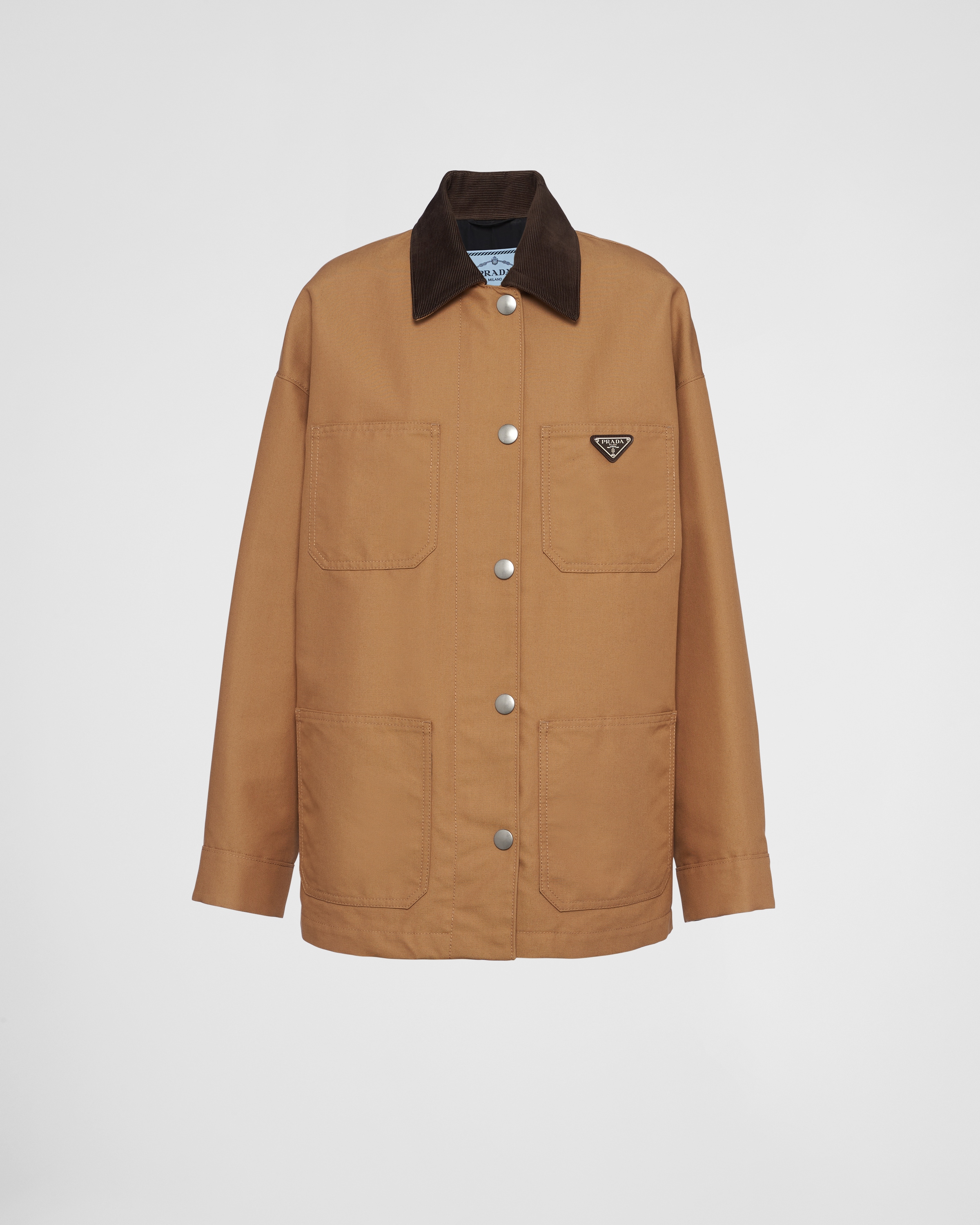 Prada Technical Canvas Blouson Jacket - Camel Brown | Editorialist