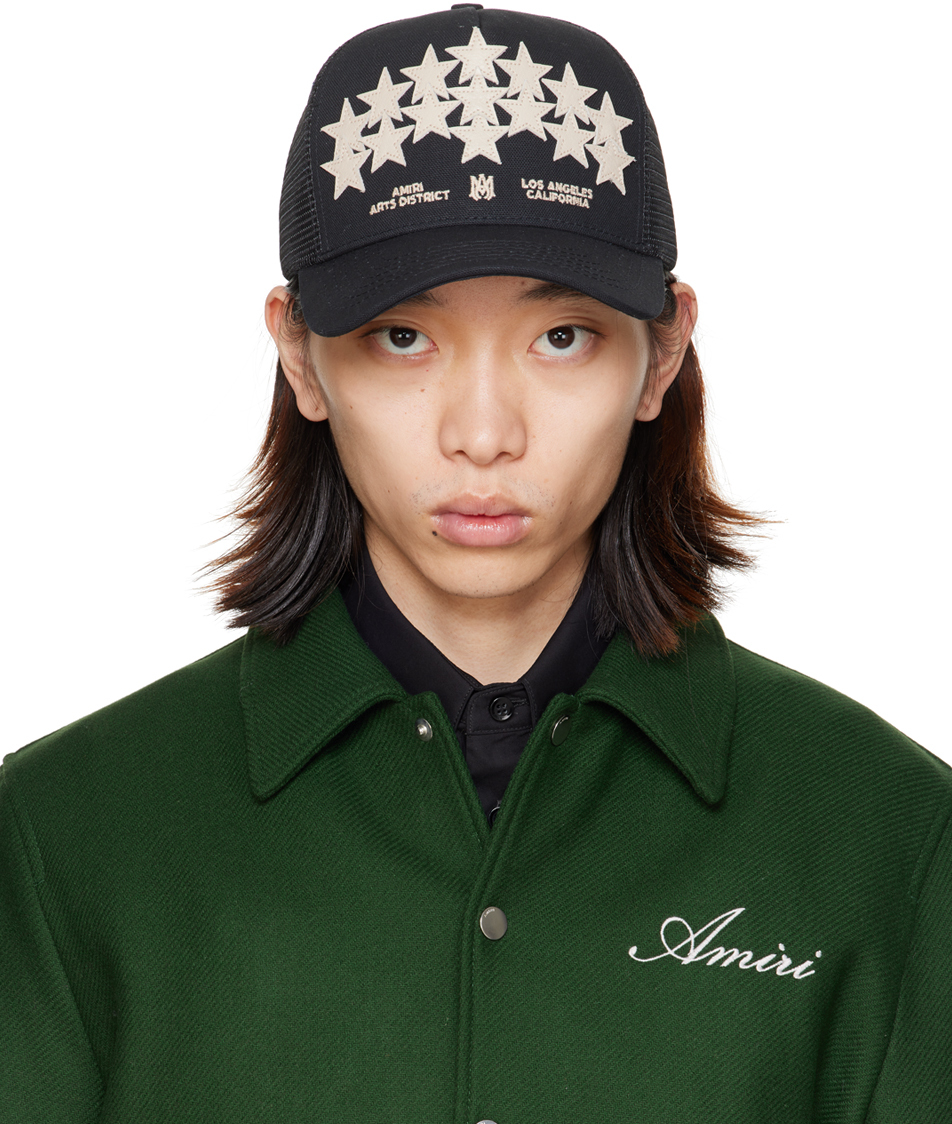Amiri Star Leather Trucker Cap Black Editorialist