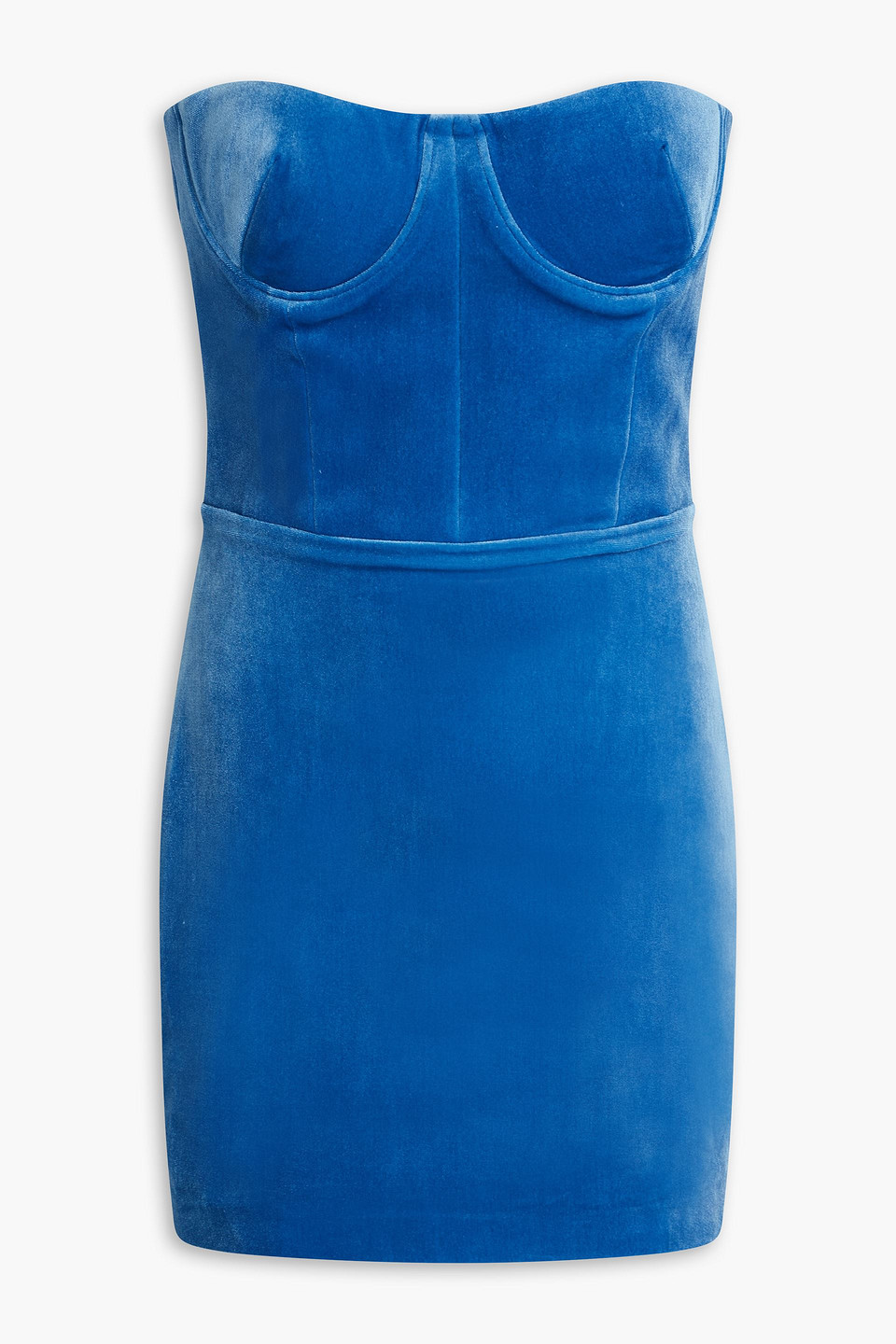 alexandre vauthier strapless cotton velvet mini dress Red Velvet Strapless A-line Mini Dress  Hemman
