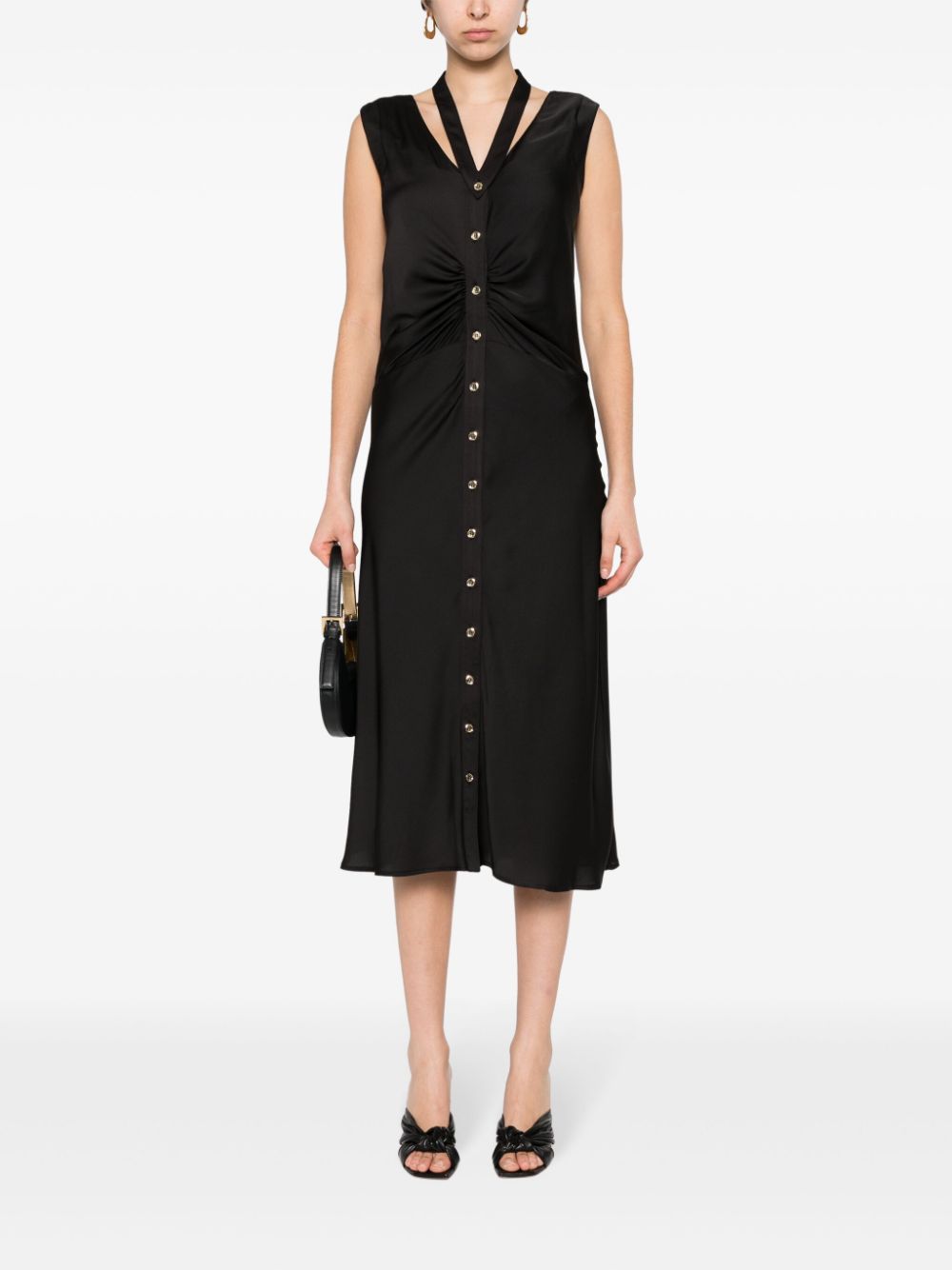 PINKO Ruched-Detail Midi Dress